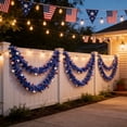 78.7" Patriotic Tinsel Garland 4th of July Red White Blue Metallic ...