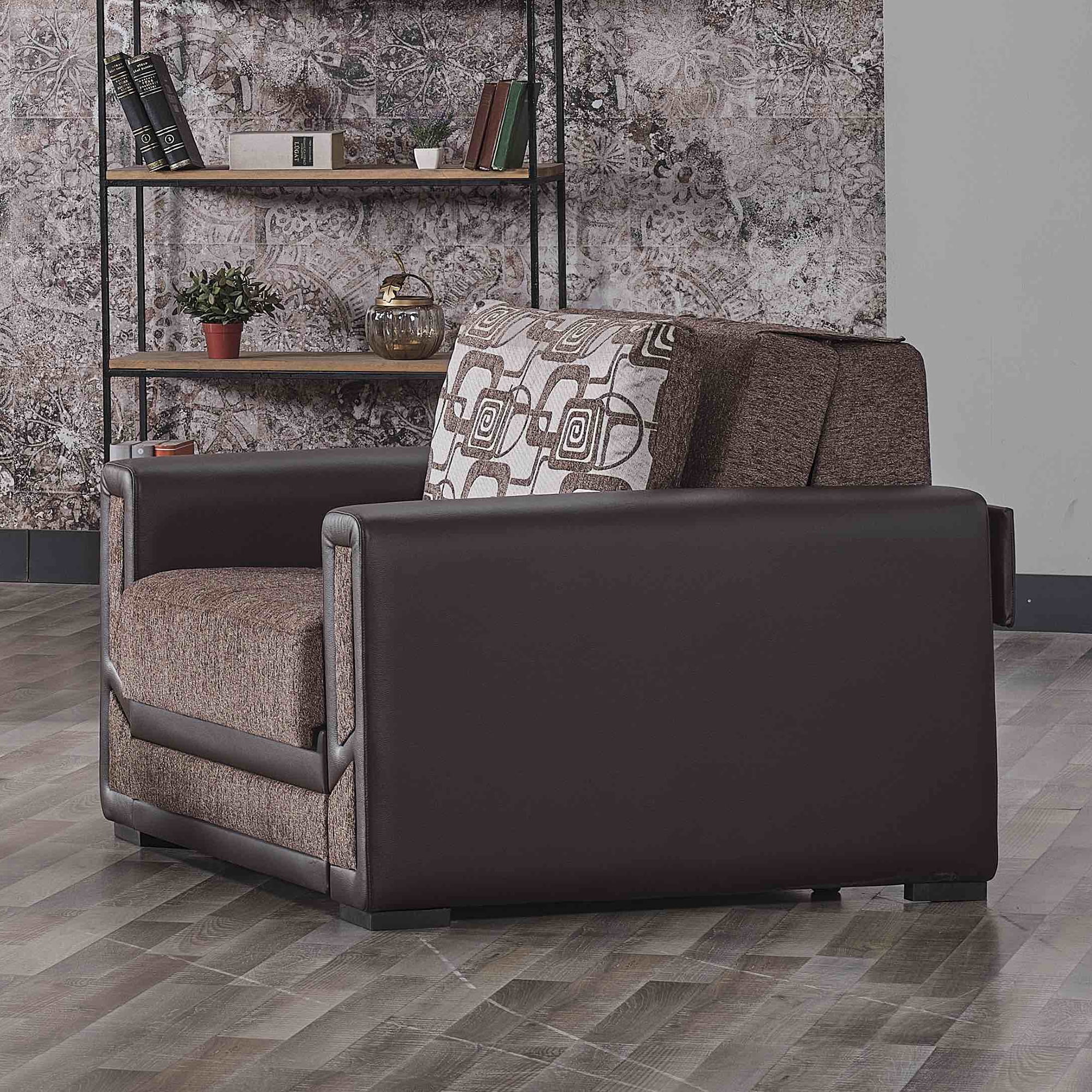 Ottomanson Superior Convertible Arm Chair, Brown Chenille - Walmart.com