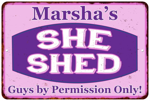 Marsha's Purple & Pink SHE SHED Vintage Sign 8x12 Woman Wall Decor ...