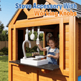 Dateyes Kids Wooden Playhouse 4x4FT Indoor Outdoor Cottage with Kitchen ...