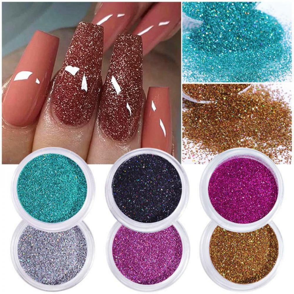ZEROFEEL 6 Boxes/Set Nail Powder Sparkles Nail Glitter Mix Nail Art ...