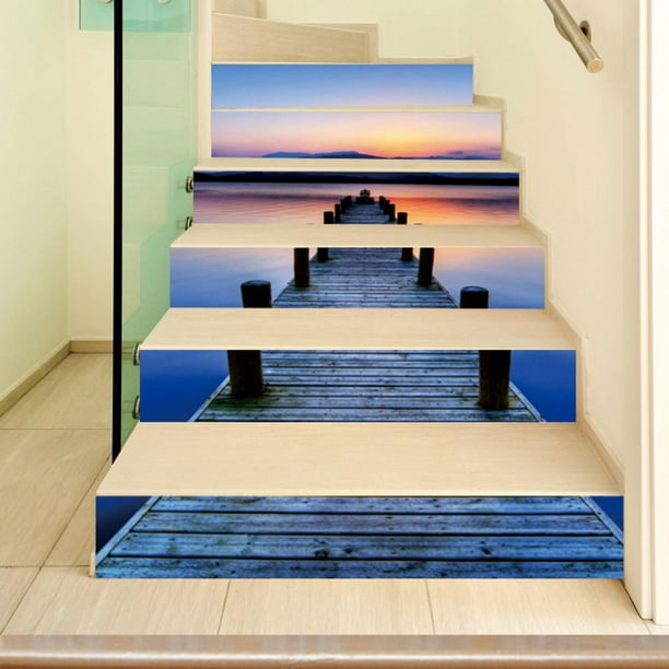 Floor Sticker,Distinctive Water Bridges Decorative Stair Sticker Wall ...