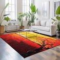 Area Rug 5x7ft Abstract Art Washable Area Rugs for Living Room Tree Non ...
