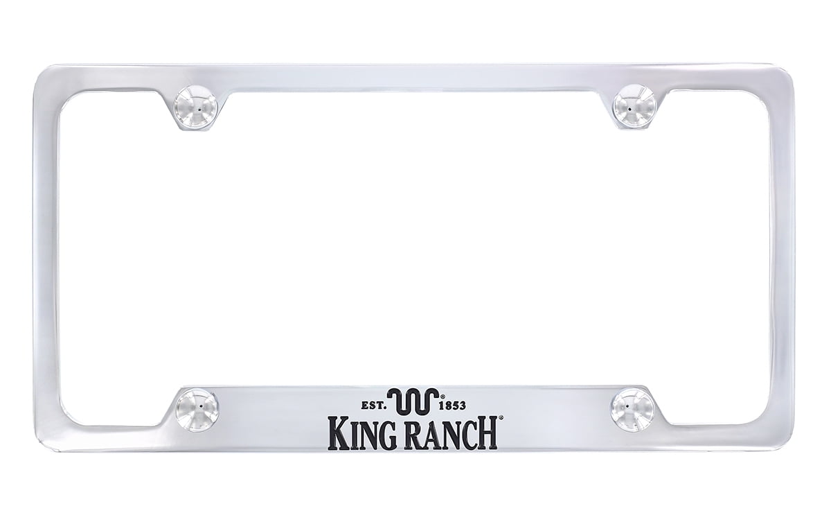 King Ranch EST 1853 Wordmark Chrome Plated License Plate Frame Holder 4 ...