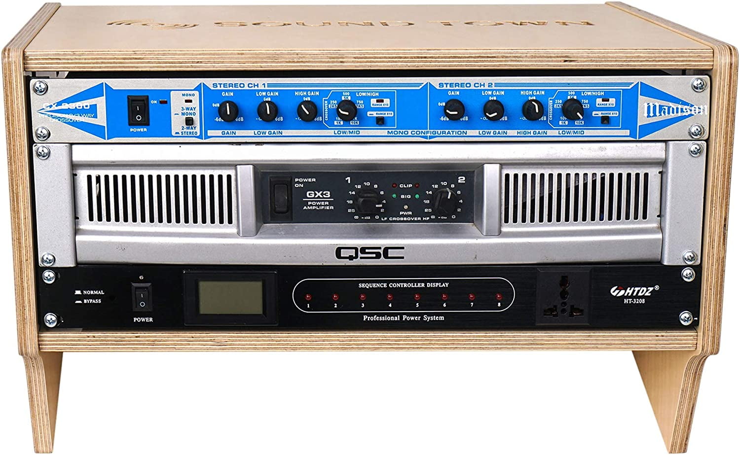 Sound Town DIY 4U Angled Desktop Turret Studio Rack with Baltic Birch ...