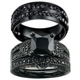 Ringheart Matching Rings His And Her Rings Couple Rings Black Cz