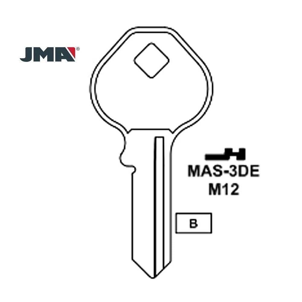 JMA Fits for 1092D Master 5-Pin Padlock Key Blank - M12 BR - MAS-3DE ...