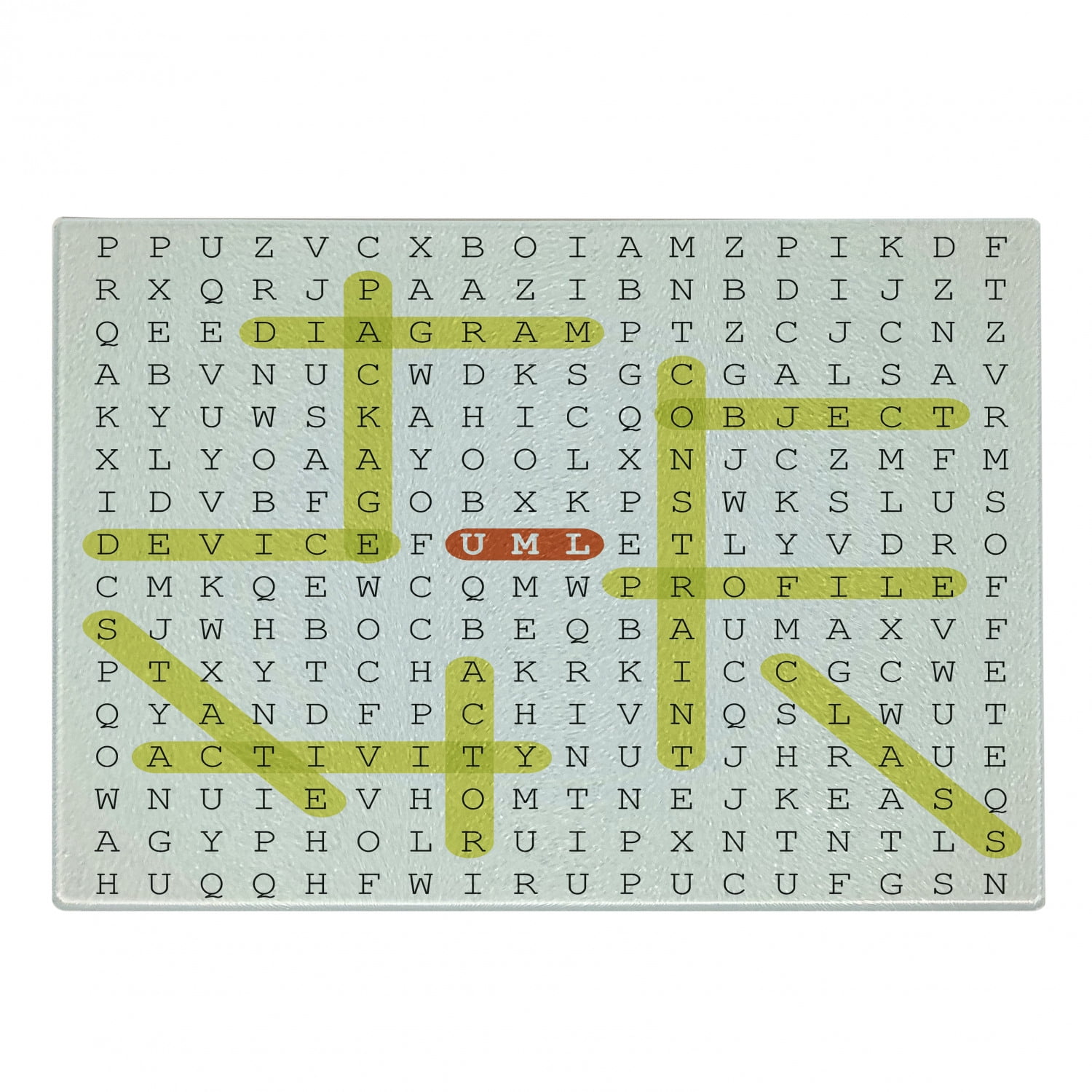 Word Search Puzzle Cutting Board, Unified Modeling Language Word Puzzle ...