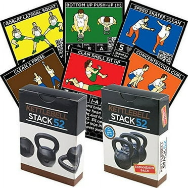 Stack 52 Kettlebell Exercise Cards. Workout Playing Card Game. Video ...