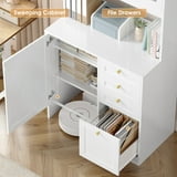 Homfa 71″ Tall Bookcase, Printer Stand with File Drawer and Adjustable ...