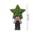 4th of July Star Shaped Artificial Topiary, UV Resistant Boxwood Potted ...
