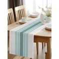 Burlap Table Runner 120 Inches Long, Boho Teal Striped Minimalist ...