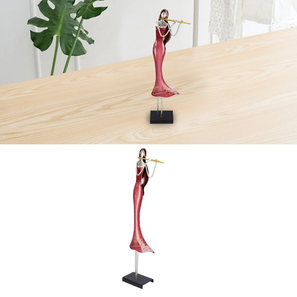 Flute Girl Statue, Beautiful Desktop Figurines Abstract Rust Free Vivid ...