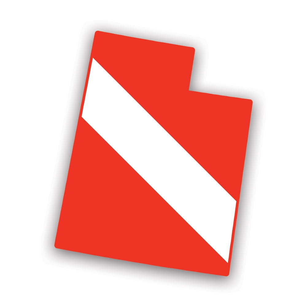 Utah State Shaped Diver Down Flag Sticker Decal - Self Adhesive Vinyl - Weatherproof - Made in ...
