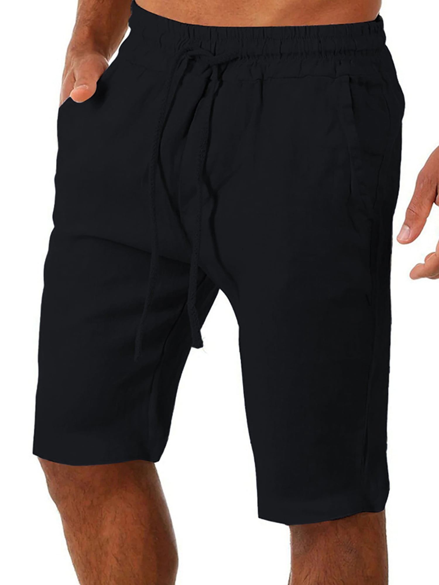 Cilcicy Casual Drawstring Waistband Thin Linen Men Shorts - Walmart.com