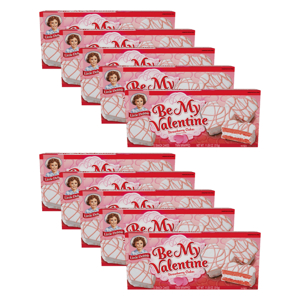 Little Debbie Be My Valentine Strawberry Snack Cakes, 10 Boxes, 100 ...