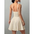 Apricot Ruched Cami Mini Dress Sleeveless V-Neck Flared Hem - Walmart.com