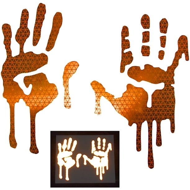 High Intensity Grade Reflective Bloody/Dripping Hands for Helmets ...