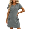 Avirosel Women's Casual Loose Flowy Solid Color Short Sleeve Round-Neck ...