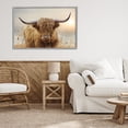 Stupell Industries Highland Cow & Warm Sunset Gray Framed Giclee Art ...