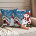 Blue Grey Snowman Christmas Outdoor Pillow Covers 24"x24" Set of 2 ...