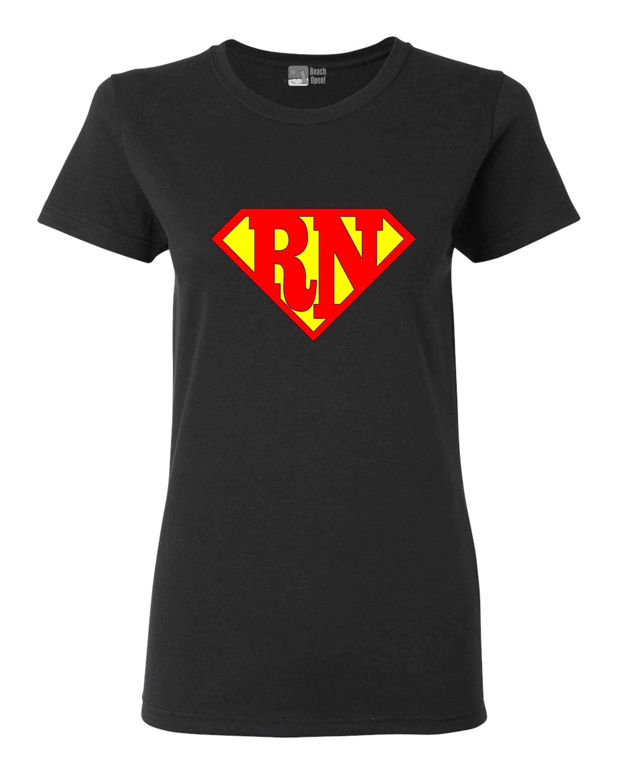 Ladies Super Nurse RN Registered Nurse Super Hero DT T-Shirt Tee ...