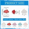 1 Box 10Pcs 5 Colors Rain Cloud Charm Cloud Charms Bulk Baking Paint ...