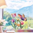 Colorful Tulip Butterfly Window Stickers - Decorative Decals for Home ...