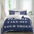 4 Piece Duvet Cover Set Cal king, Modern Lines Take off Your Shoes Soft ...