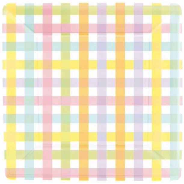 Blue Gingham Paper Plates