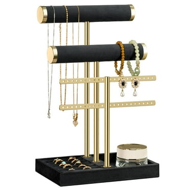 Jessac 3-Tier Adjustable Jewelry Rack, Earring & Necklace Holder ...