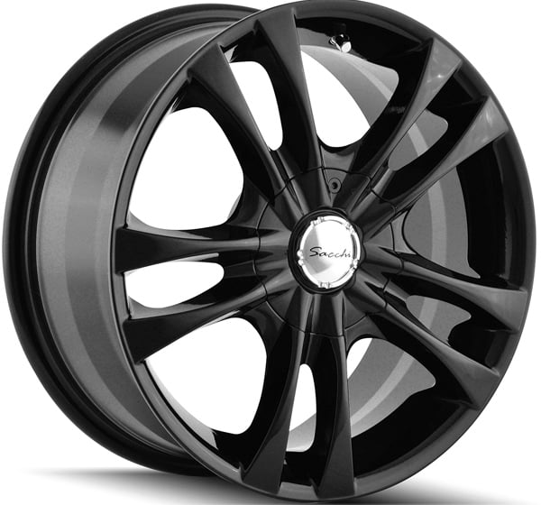 Sacchi S2 16x7 5x105/5x114.3 +40mm Gloss Black Wheel Rim - Walmart.com