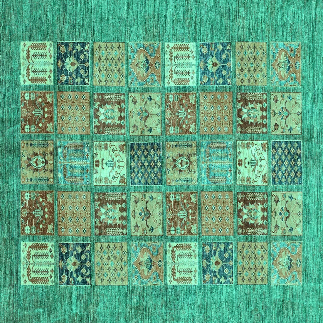 Ahgly Company Indoor Square Abstract Turquoise Blue Modern Area Rugs, 6 ...
