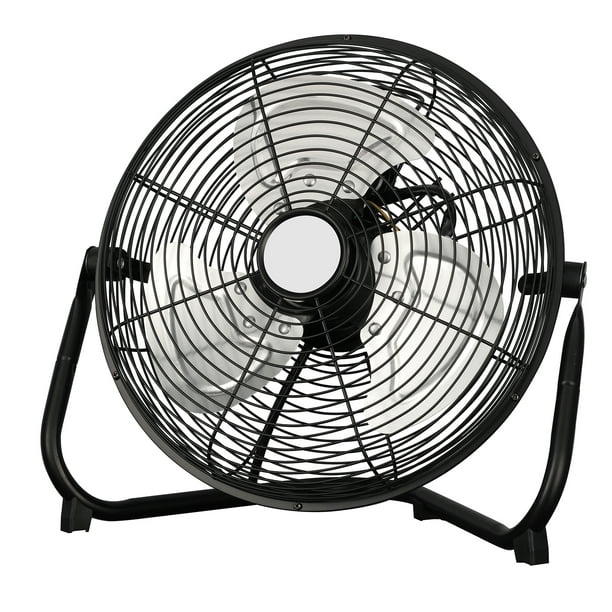 Cool Works FE30-E2 12" Black High Velocity Metal Floor Fan With 3 Speed ...