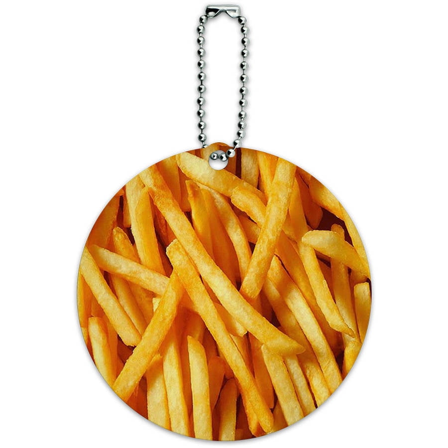 French Fries Round Luggage ID Tag Card for Suitcase or Carry-On ...