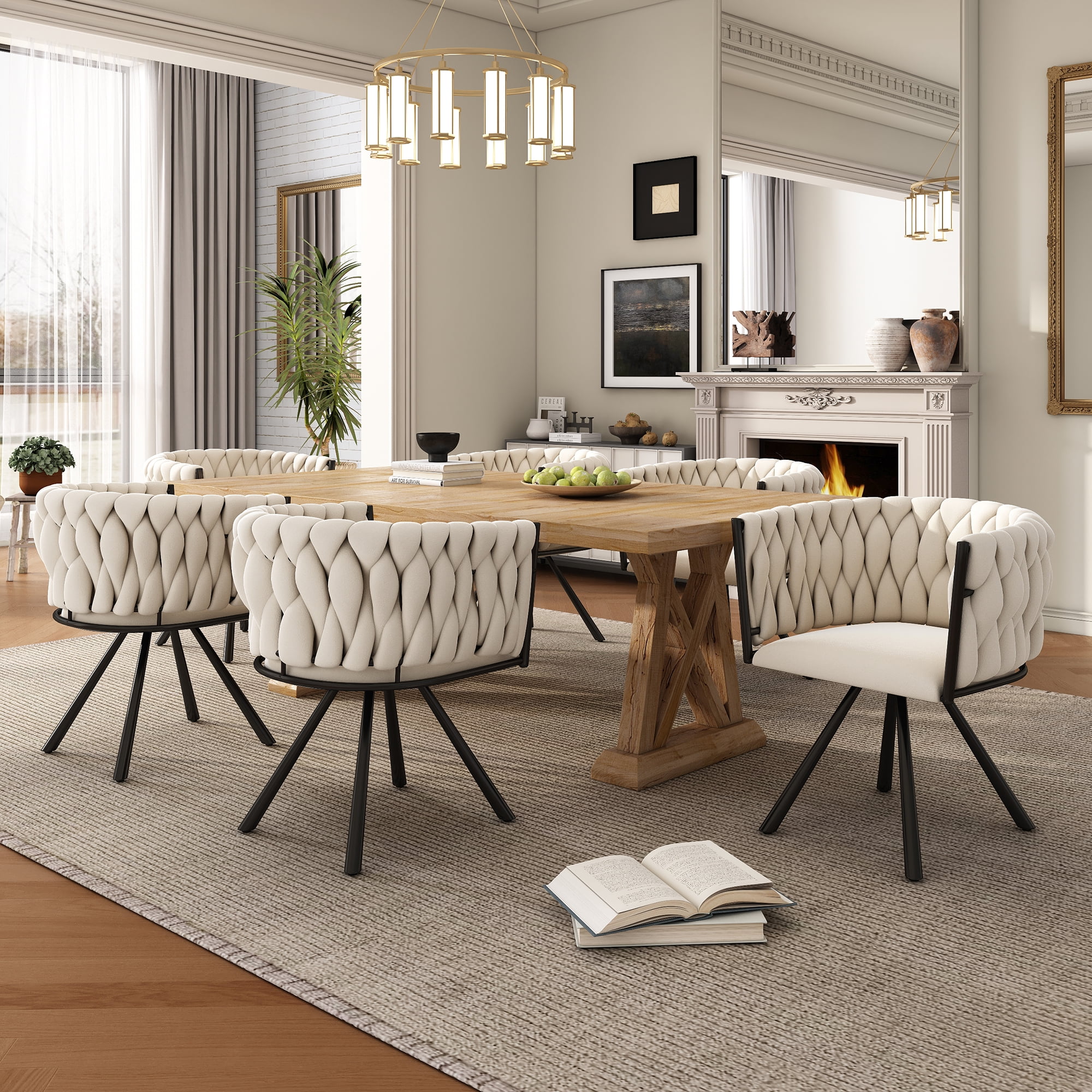 Click here for Noble House Set Of 6  Velvet Dining Chairs  Light... prices