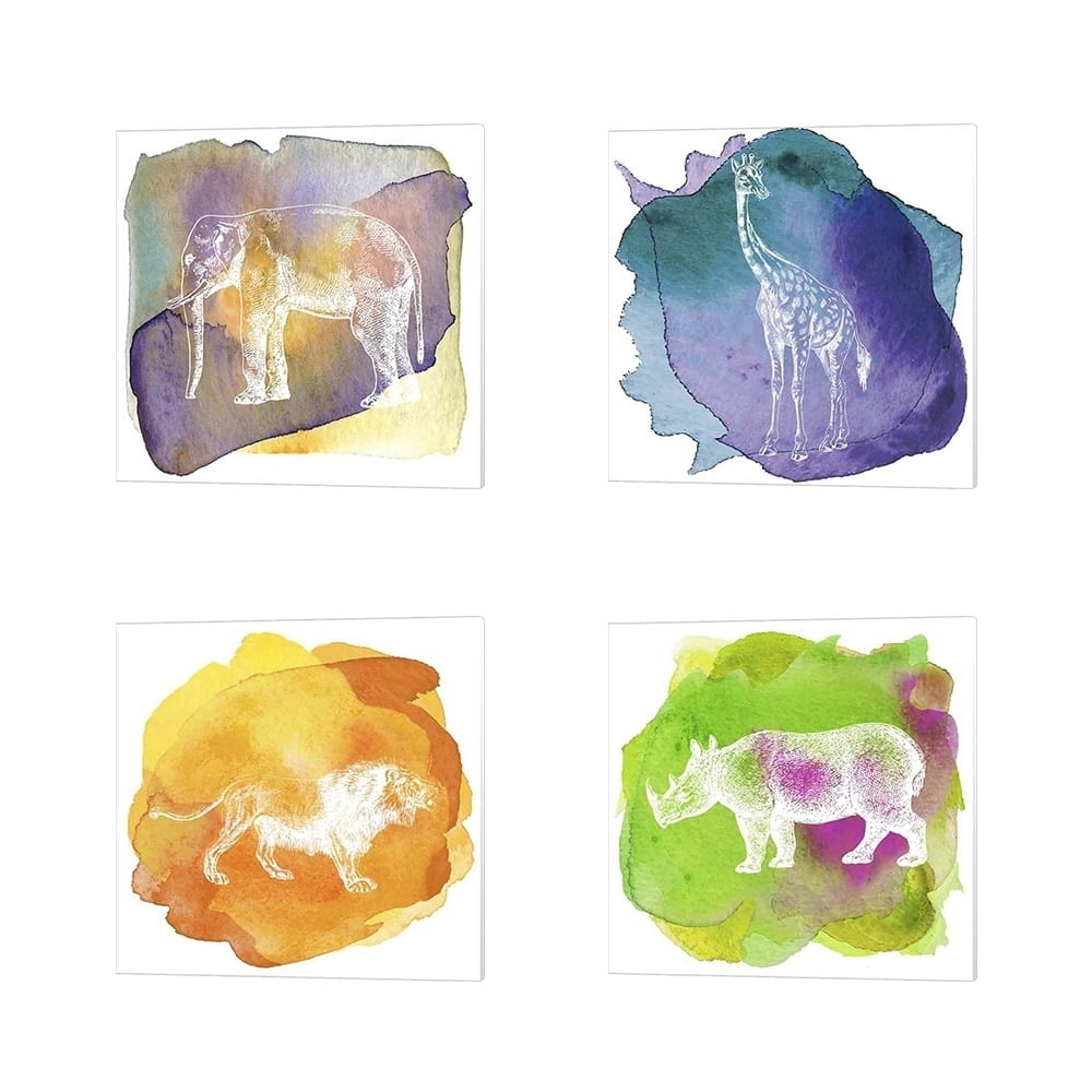 Metaverse Tina Lavoie 'Color Spot Safari Animals' Canvas Art (Set of 4 ...