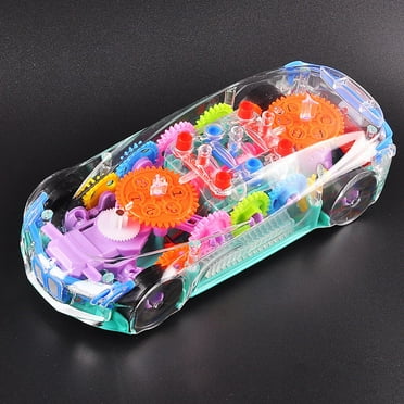 ArtCreativity Light-Up Transparent Sensory Car Toy: Bump and Go Car ...