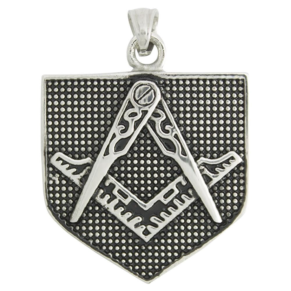 Stainless Steel Silver Masonic Square and Compass Pendant - Walmart.com