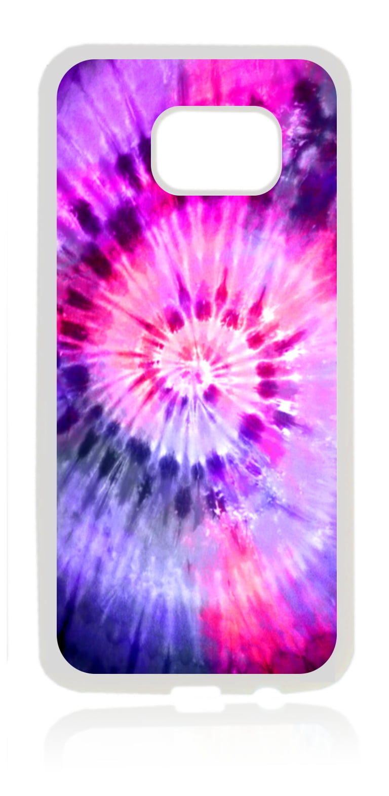 Pink and Purple Tie Dye Print White Rubber Thin Case Cover for the ...
