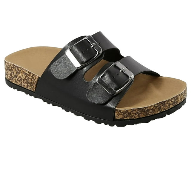 SNJ Kids Girl Open Toe Buckle 2 Strap Thong Slide Sandals - Walmart.com
