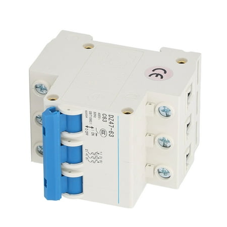3P Universal Miniature Circuit Breaker DIN Rail Mount Low Voltage Air Switch 400V 63A For Office ...