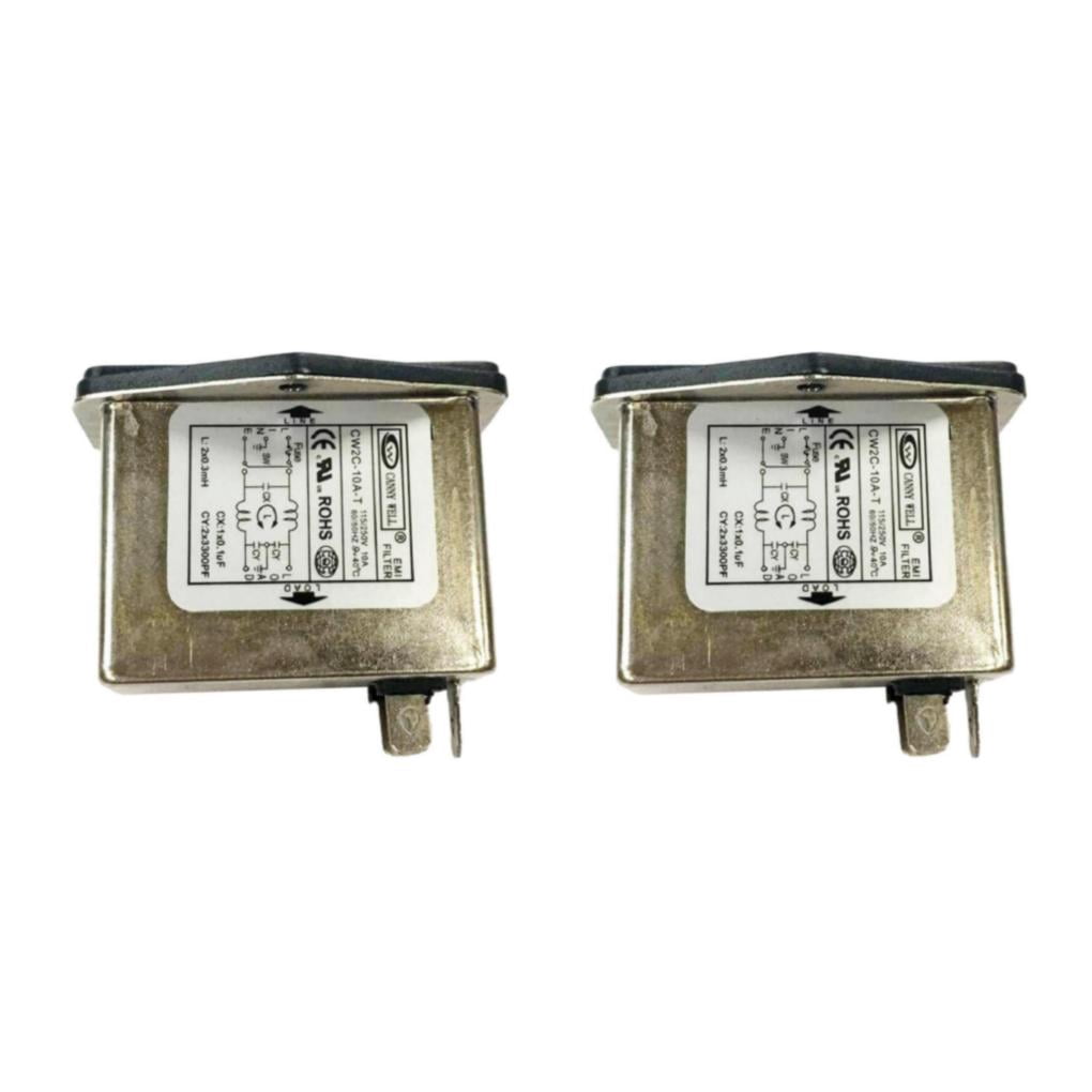 Injueey RFI Filter AC 250V 10A Suppressor Noise Filter CW2C-10A-T Power ...