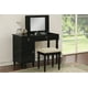 Poundex F4177 Bobkona Alice Flip up Mirror Vanity Set, Black - Walmart.com
