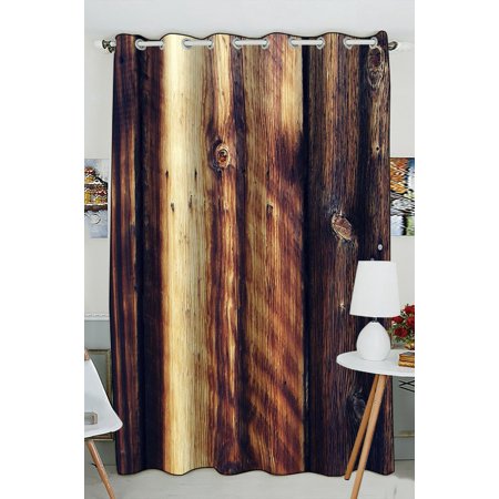 GCKG Rustic Old Barn Wood Art Window Curtain Kitchen Curtain Window ...