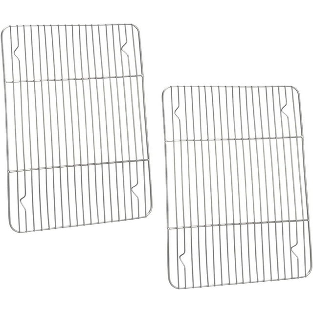 2 Piece Cooking Racks, Baking Cooling Roasting Drying Stainless Steel ...