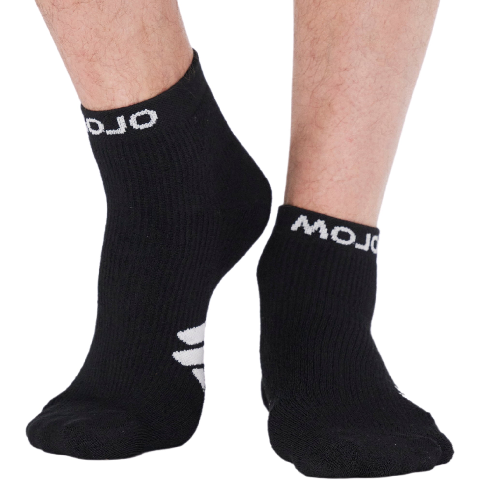 Mojo Ankle Compression Socks for Men & Women 15-20mmHg - Black, Large ...