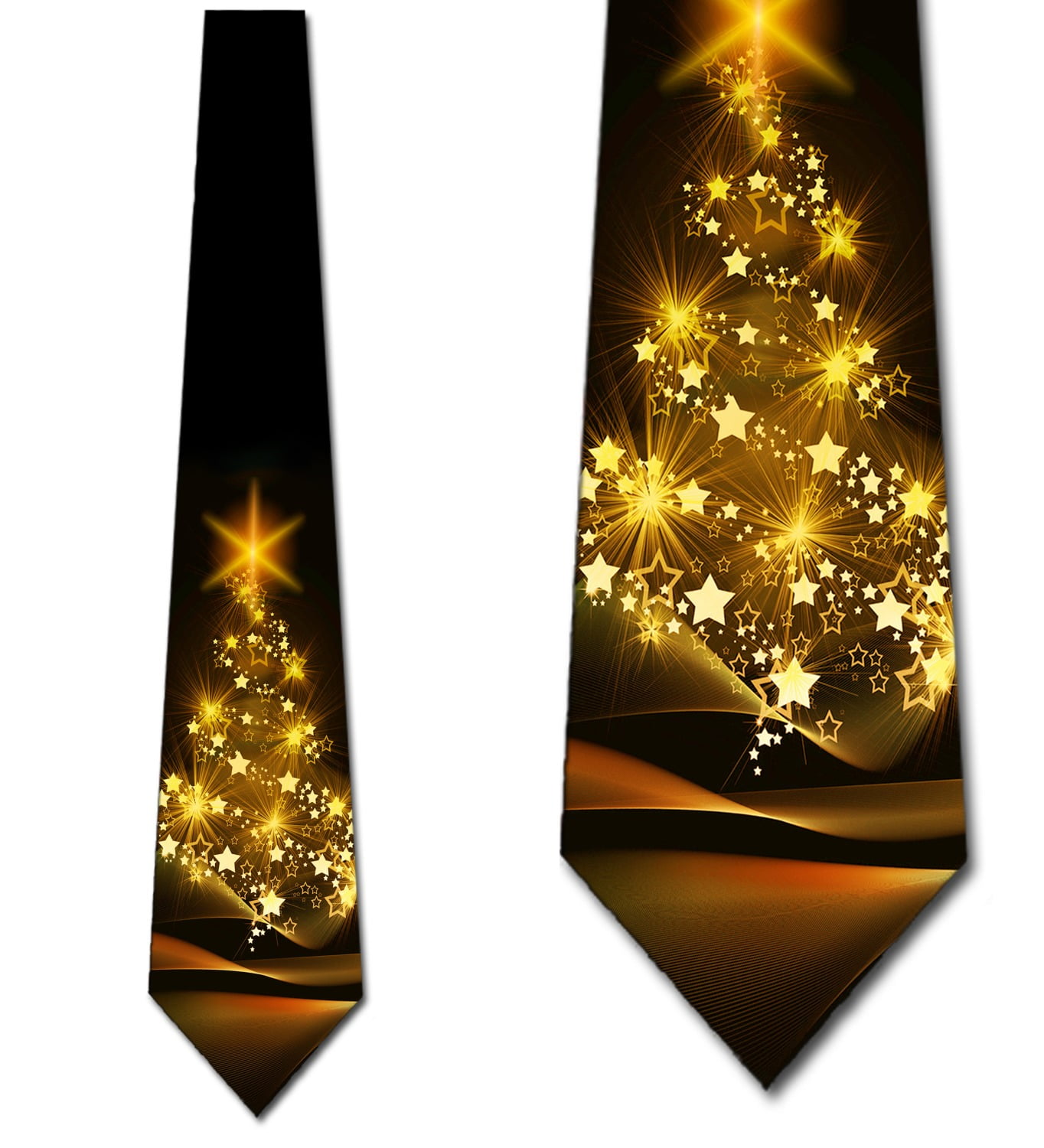 Christmas Tree Ties Mens Holiday Gold Star Tree Necktie by Three Rooker ...