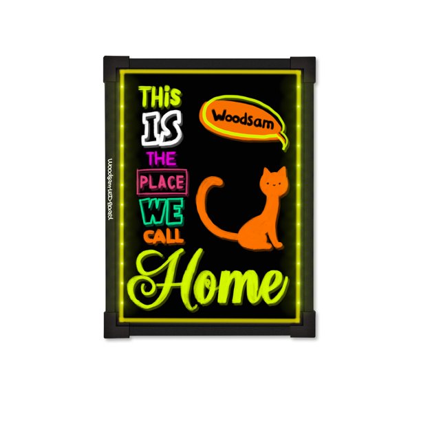 Woodsam 24"x16" LED Message Writing Flashing Menu Sign Board Remote ...