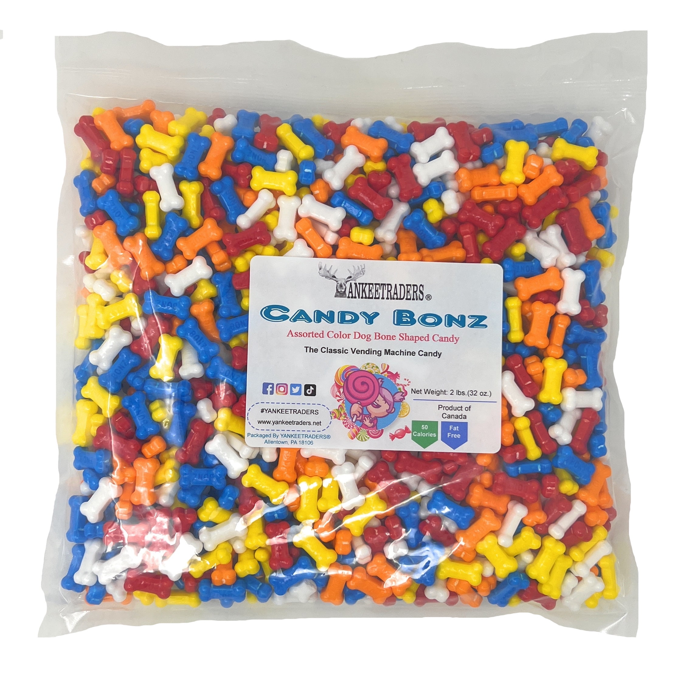 YANKEETRADERS® Bonz Assorted Dog Bone Shaped Candy - 2 lbs. - Walmart.com